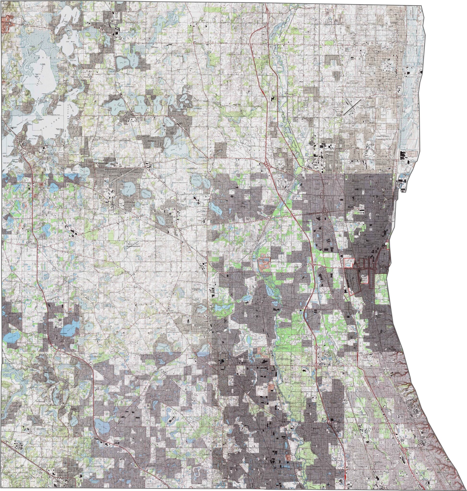 Lake County Map, Illinois - US County Maps
