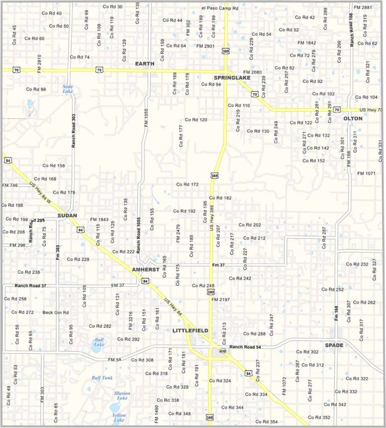 Lamb County Map, Texas - US County Maps