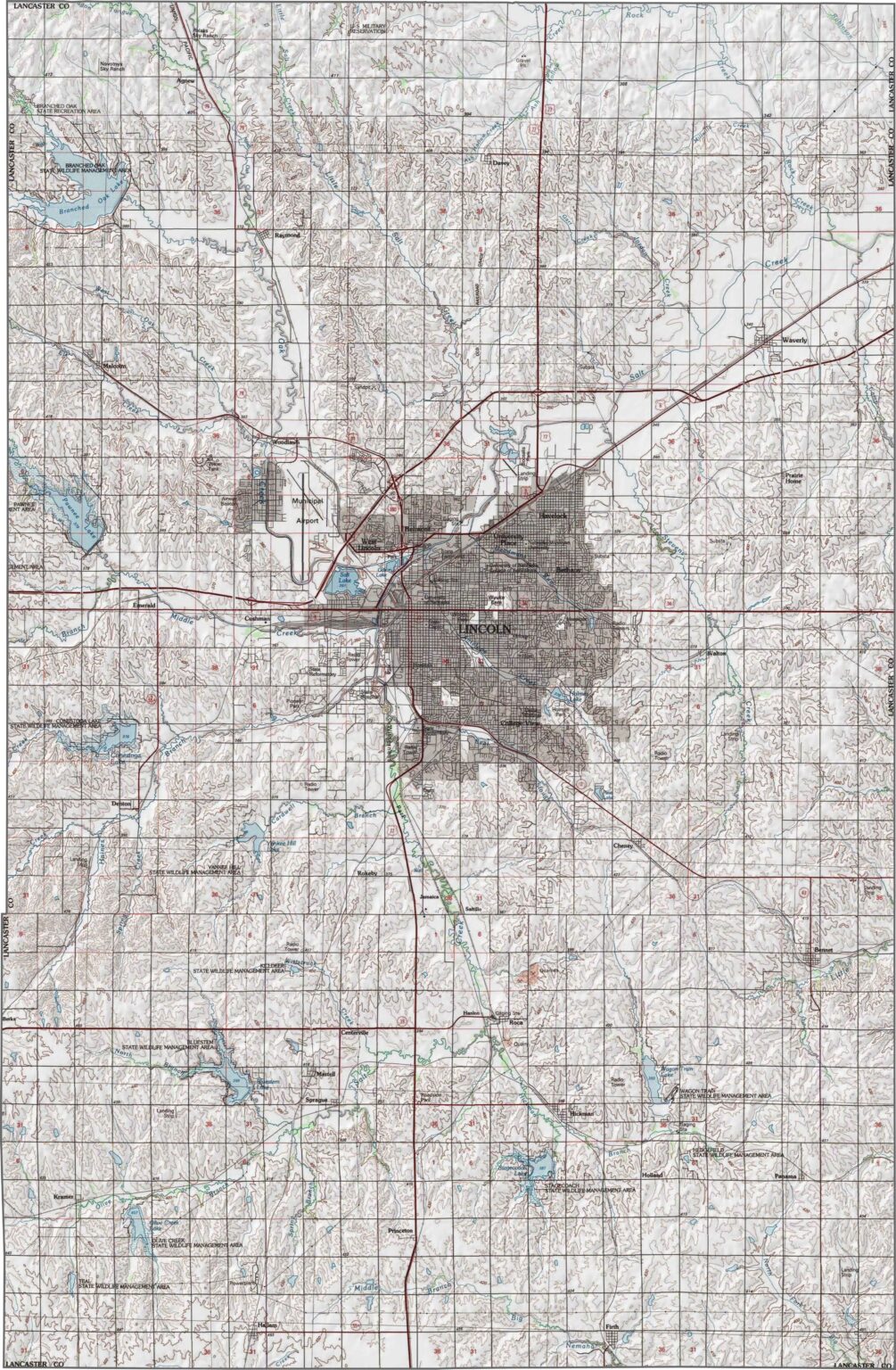 Lancaster County Map, Nebraska - US County Maps