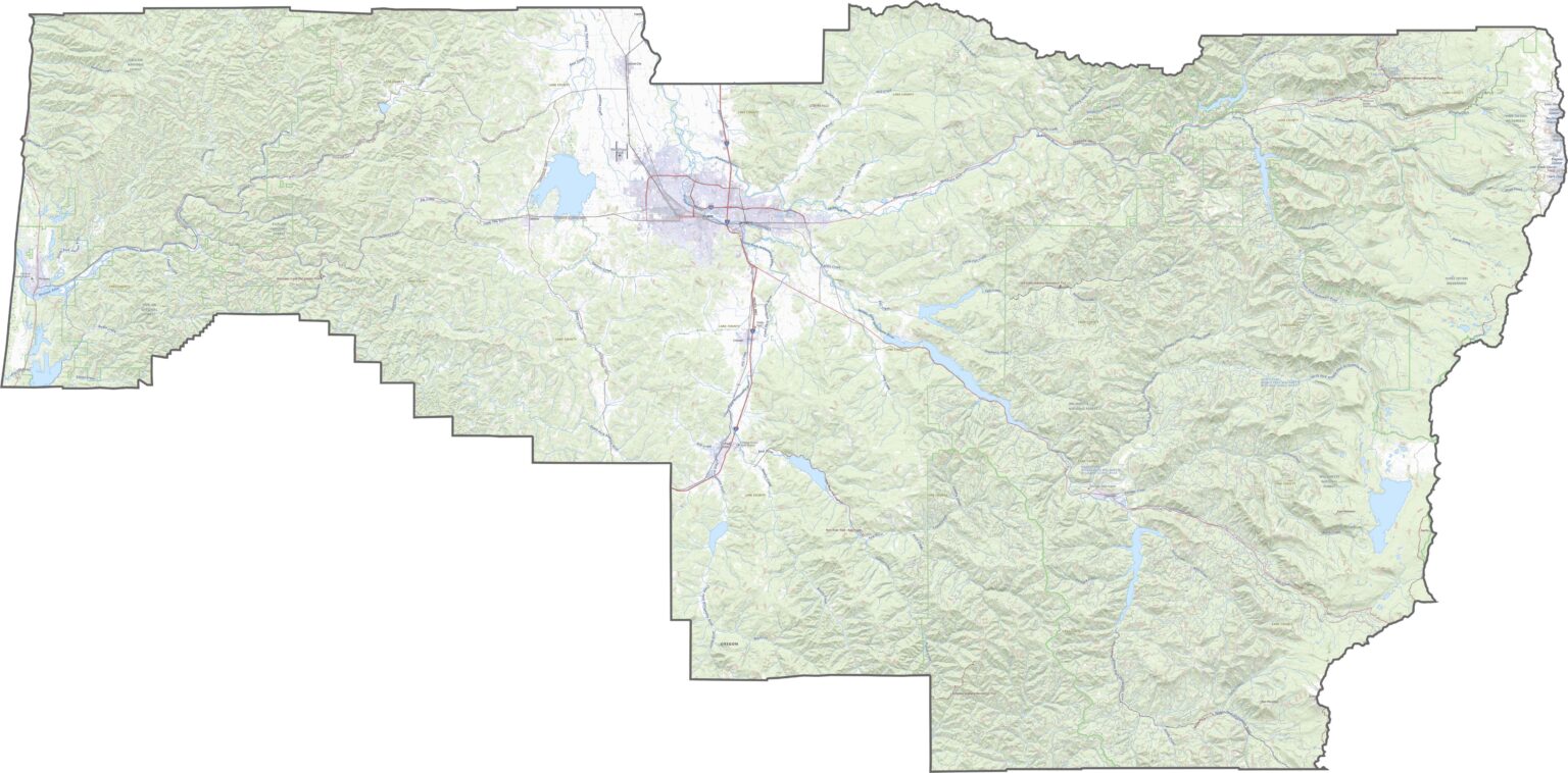 Lane County Map, Oregon - US County Maps