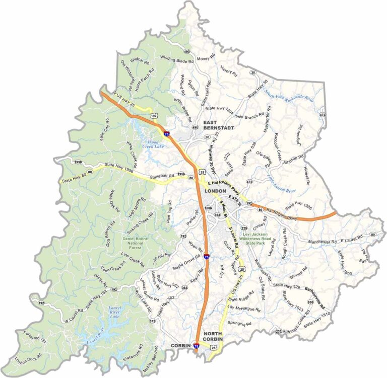 Laurel County Map, Kentucky - US County Maps
