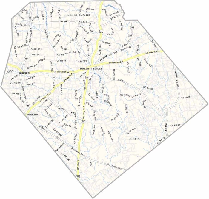 Lavaca County Map, Texas - US County Maps