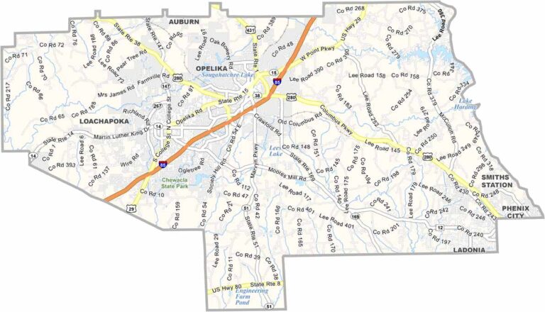 Muscogee County Map, Georgia - US County Maps