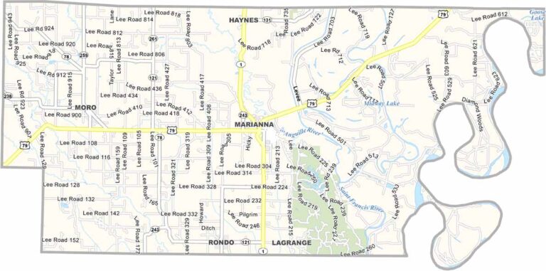 Lee County Map, Arkansas - US County Maps