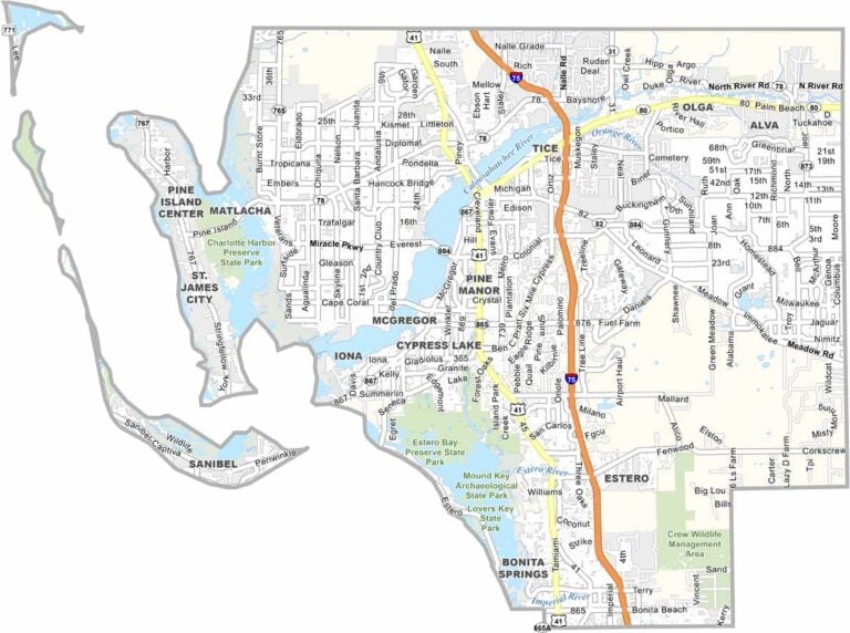 Lee County Map, Florida - US County Maps