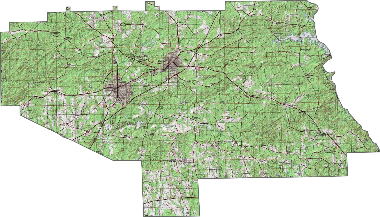 Lee County Map, Alabama - US County Maps