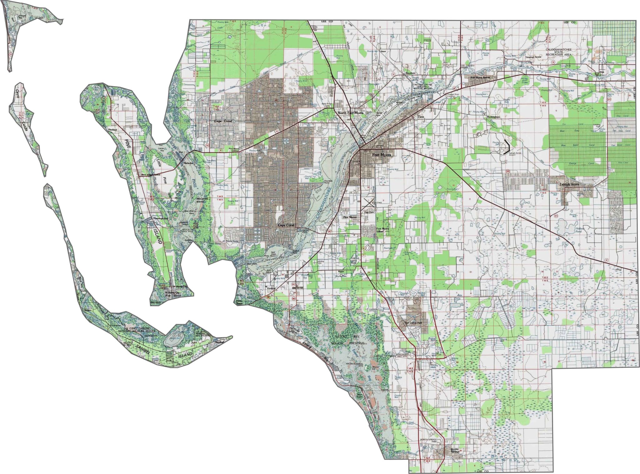 Lee County Map, Florida - US County Maps