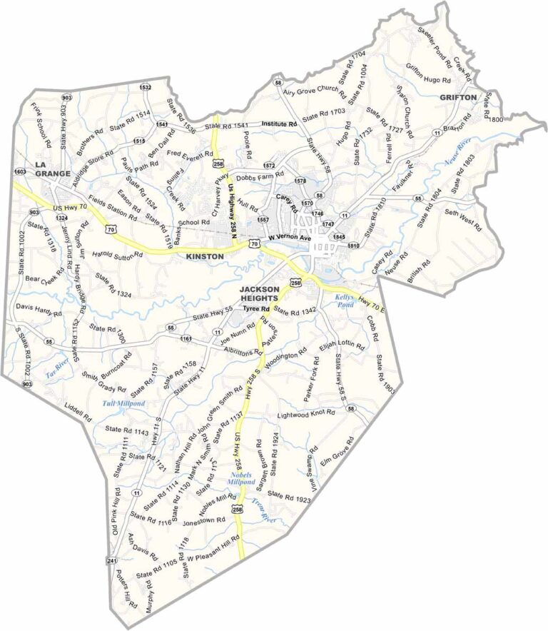 Pitt County Map, North Carolina - US County Maps