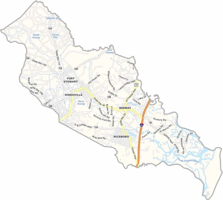 Liberty County Map, Georgia - US County Maps