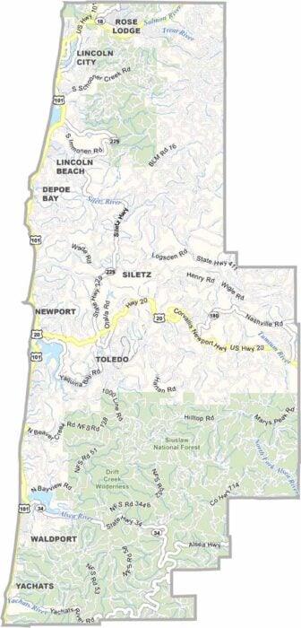 Lincoln County Map, Oregon - US County Maps