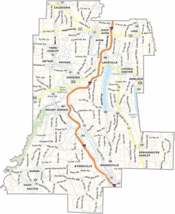 Livingston County Map, New York - US County Maps Livingston County Map, New York - US County Maps