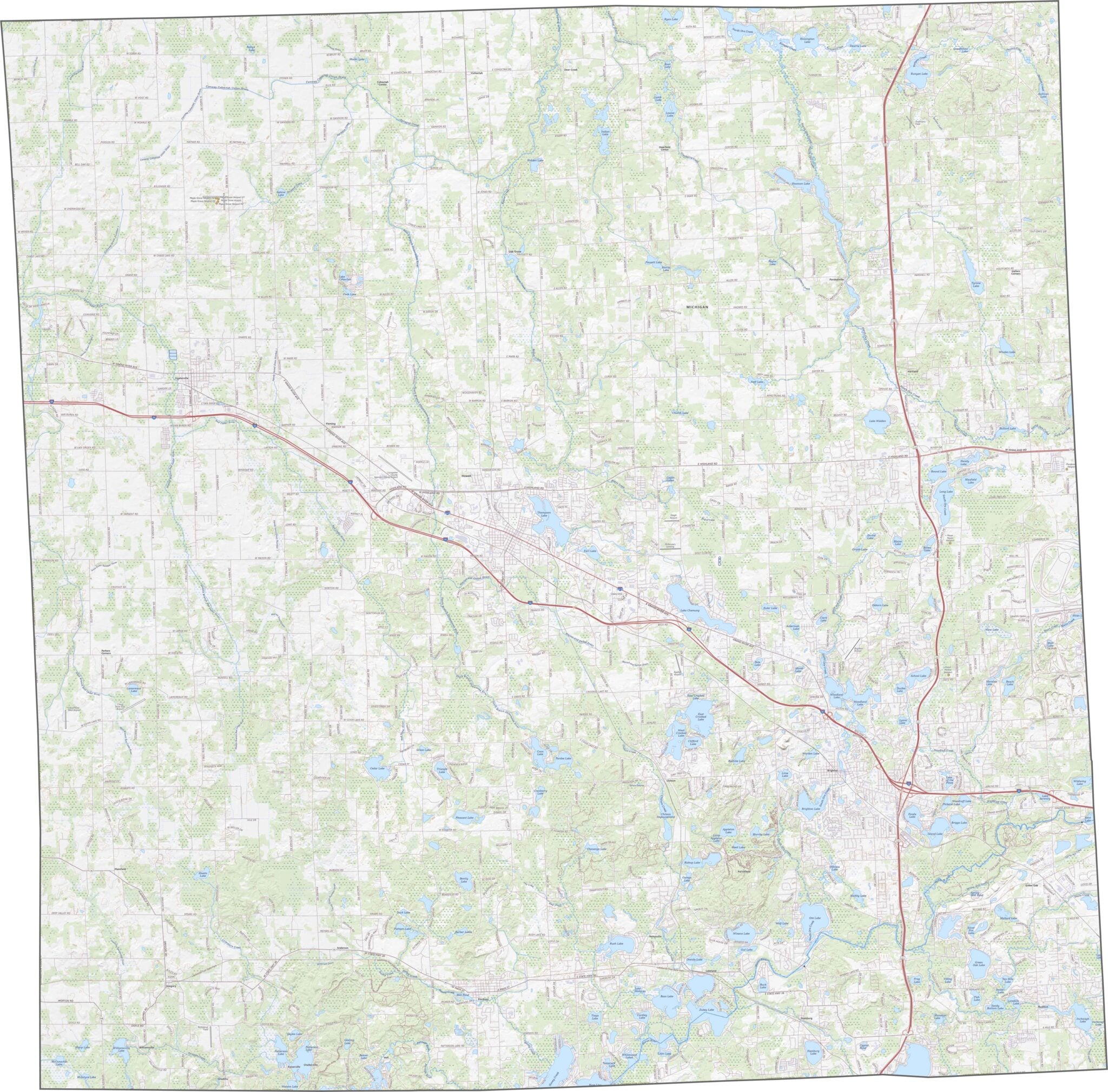 Livingston County Map, Michigan - US County Maps