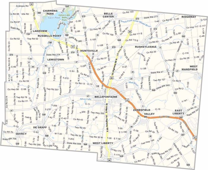 Logan County Map, Ohio - US County Maps