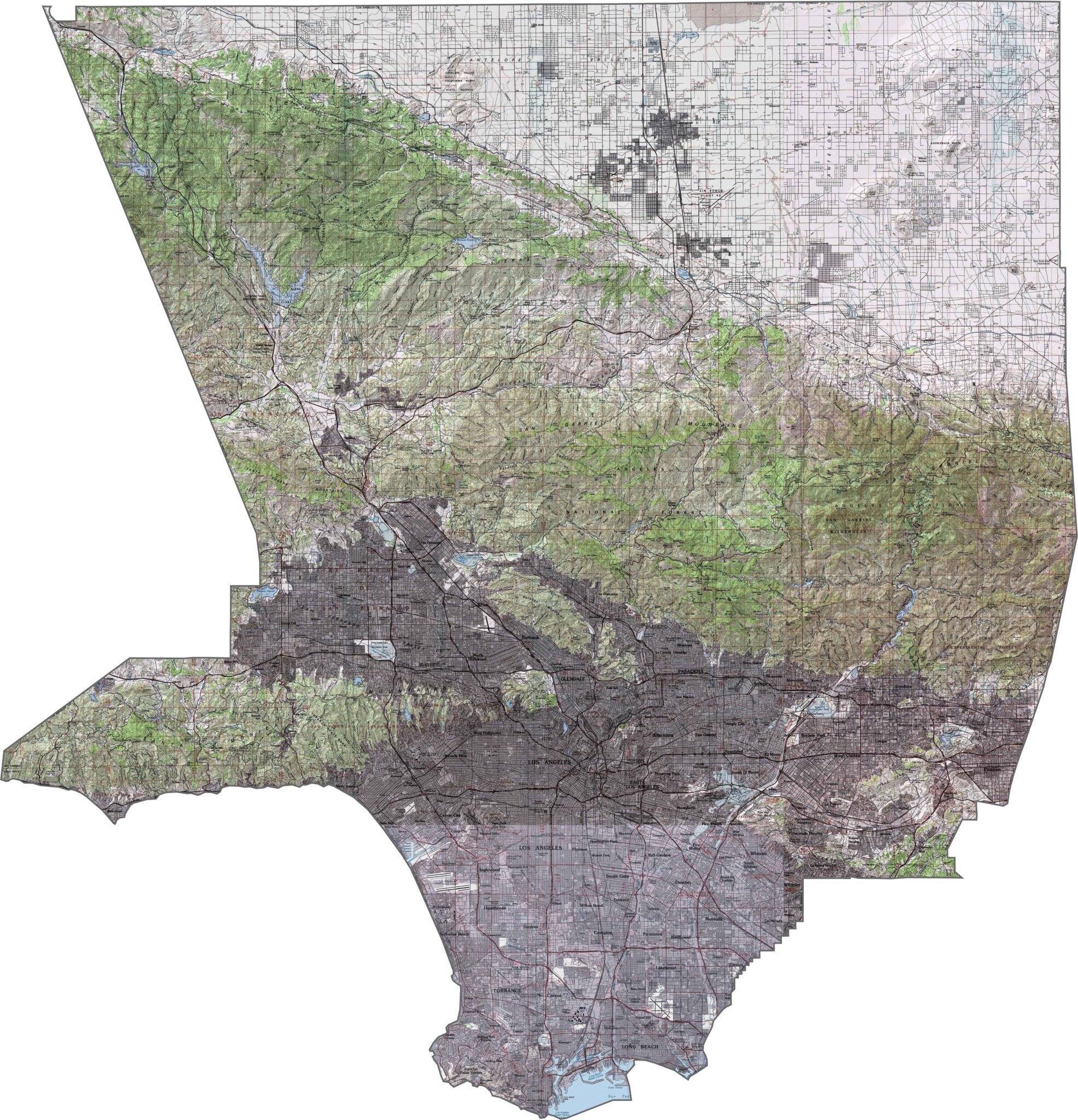Los Angeles County Map, California - US County Maps
