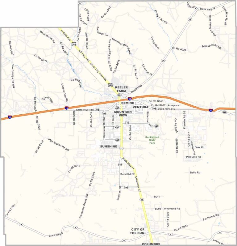 Luna County Map, New Mexico - US County Maps