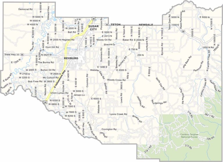 Madison County Map, Idaho - US County Maps