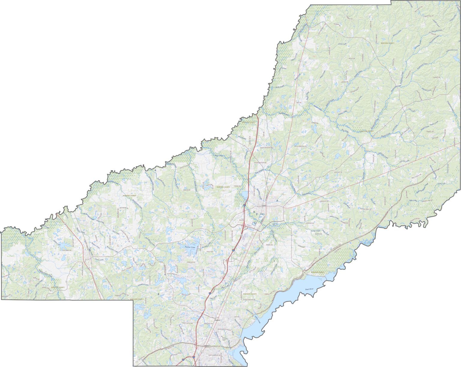 Madison County Map, Mississippi - US County Maps