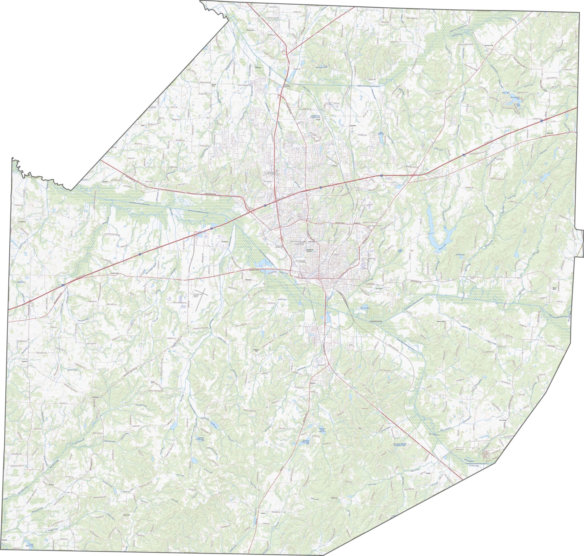 Madison County Map, Tennessee - US County Maps