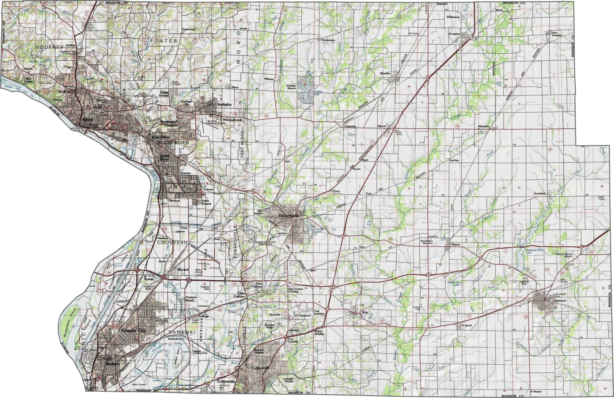 Madison County Map, Illinois - US County Maps
