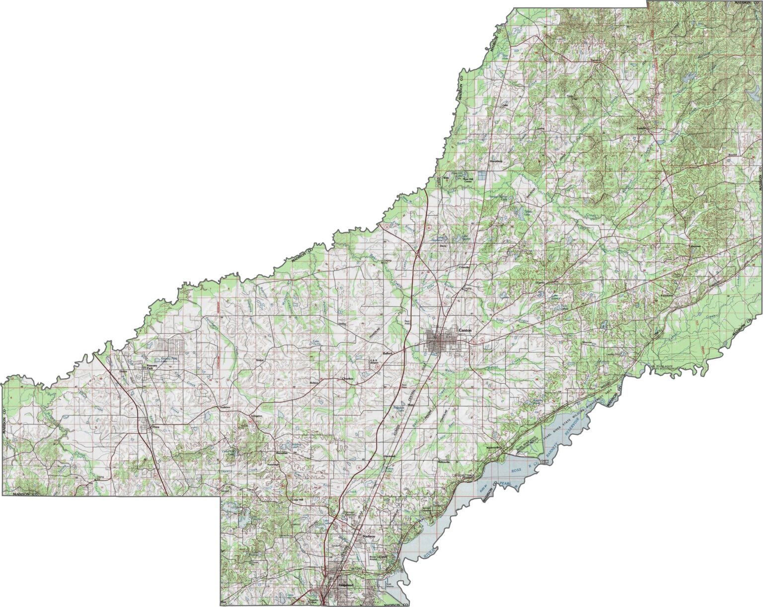 Madison County Map, Mississippi - US County Maps