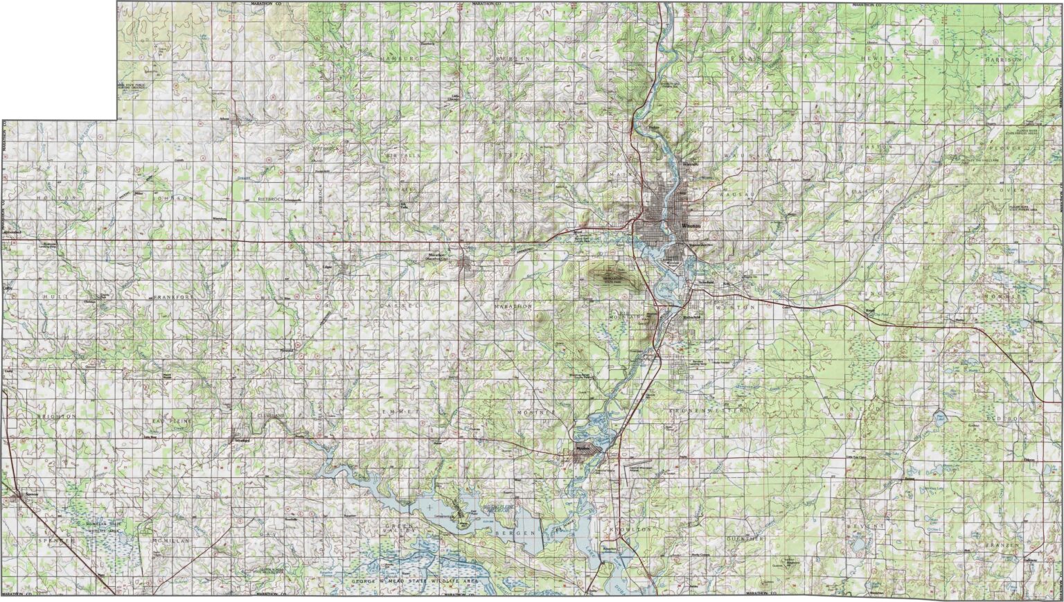 Marathon County Map, Wisconsin - US County Maps