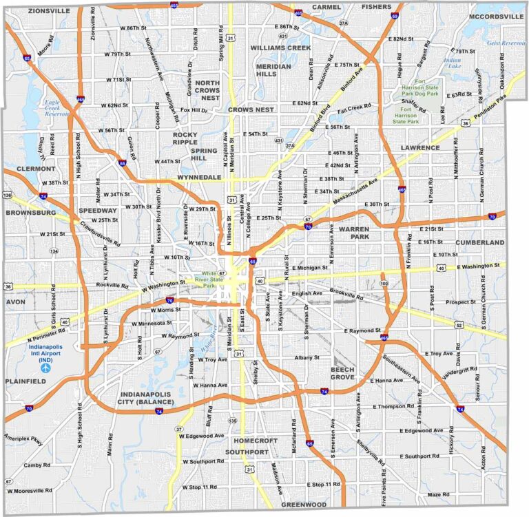 Hendricks County Map, Indiana - US County Maps