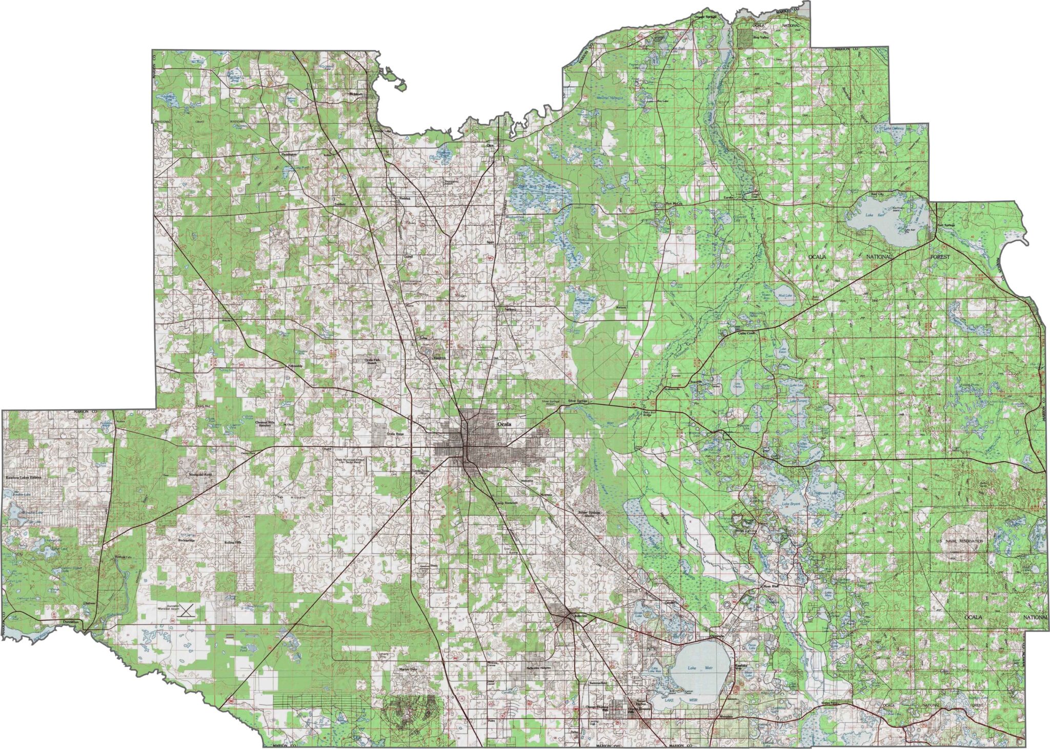 Marion County Map, Florida - US County Maps