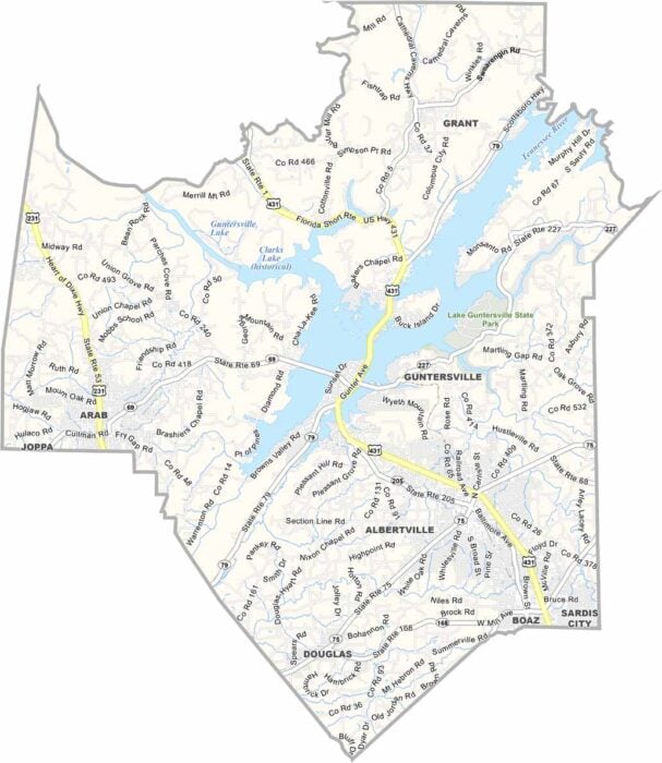 Madison County Map, Alabama - US County Maps