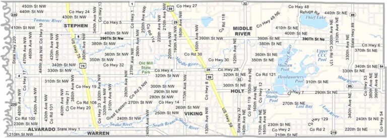 Marshall County Map, Minnesota - US County Maps