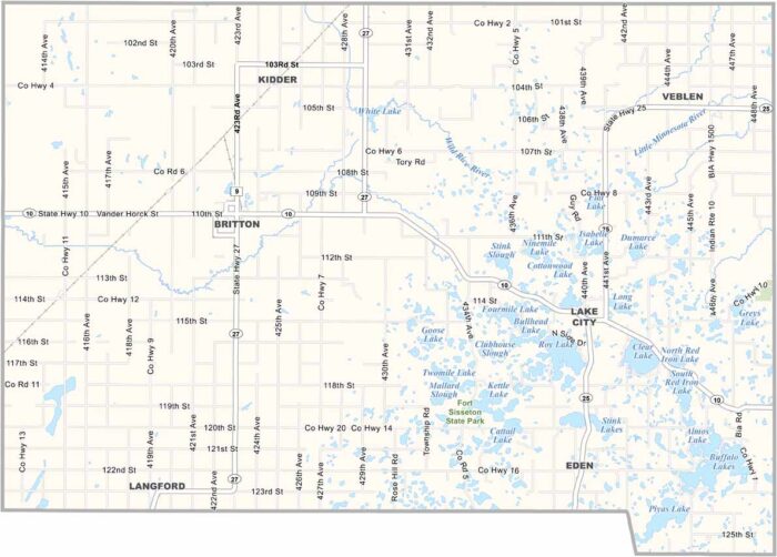 Marshall County Map, South Dakota - US County Maps
