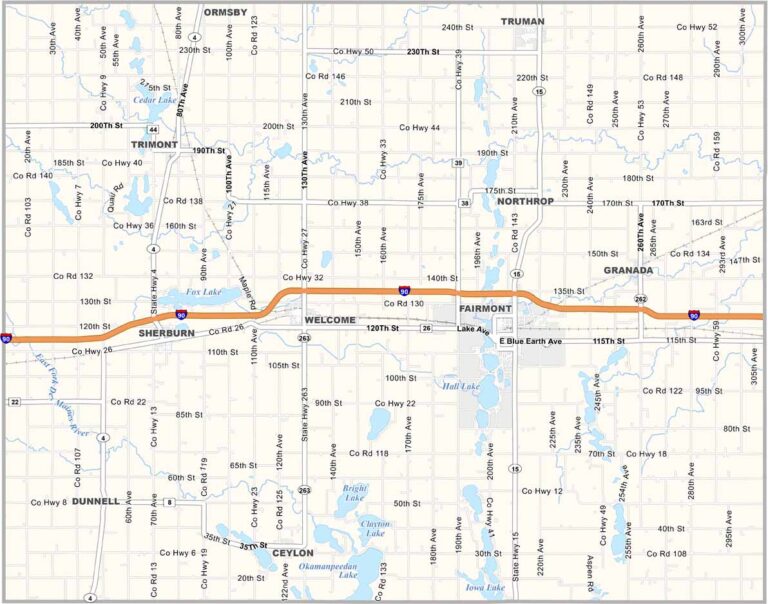 Martin County Map, Minnesota - US County Maps