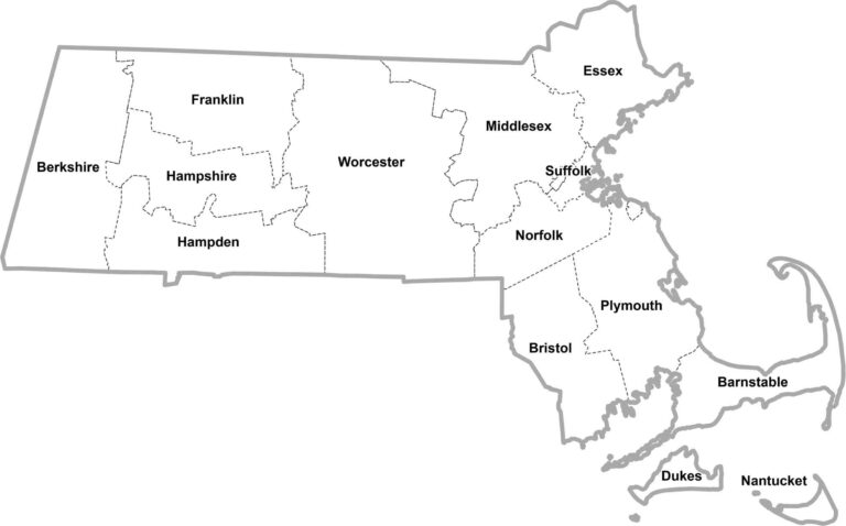 Massachusetts County Map - US County Maps