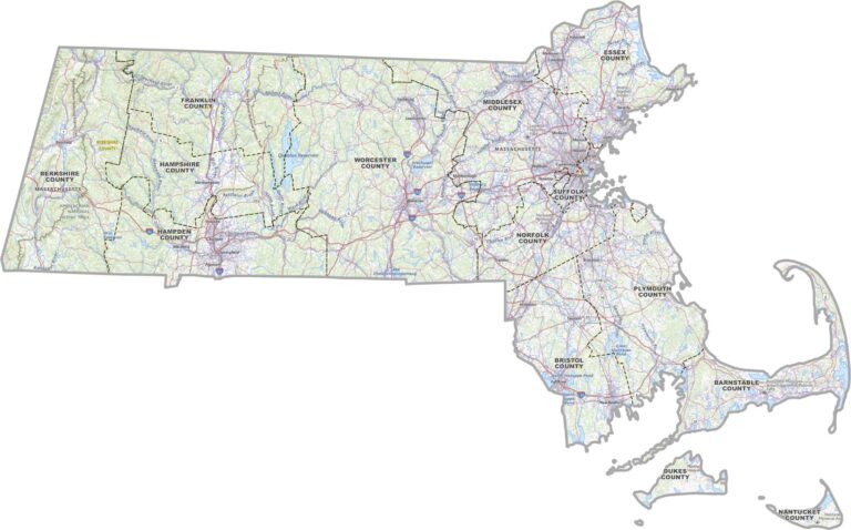 Massachusetts County Map - US County Maps