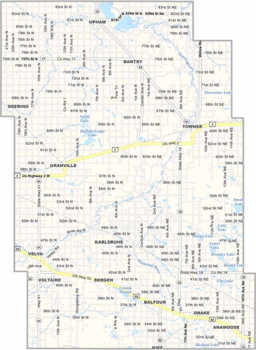 North Dakota County Map - US County Maps