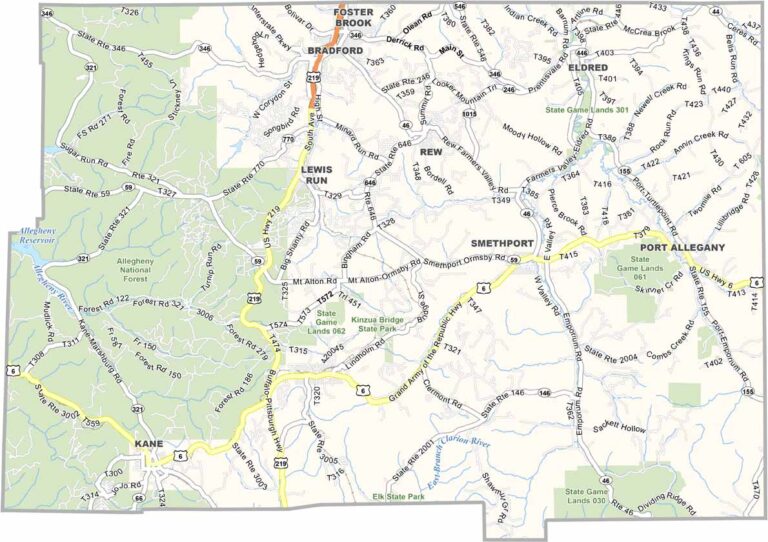 McKean County Map, Pennsylvania - US County Maps