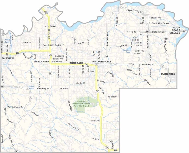 North Dakota County Map - US County Maps