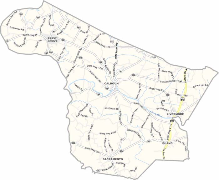 McLean County Map, Kentucky - US County Maps