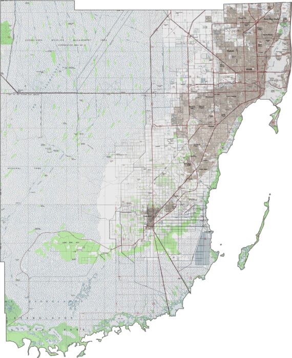 Miami-Dade County Map, Florida - US County Maps