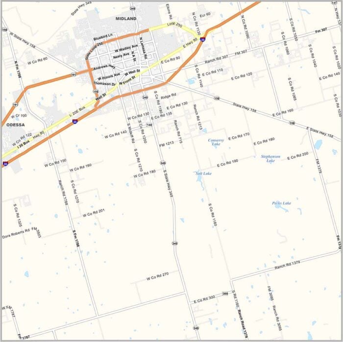 Ector County Map, Texas - US County Maps
