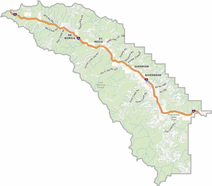 Missoula County Map, Montana - US County Maps