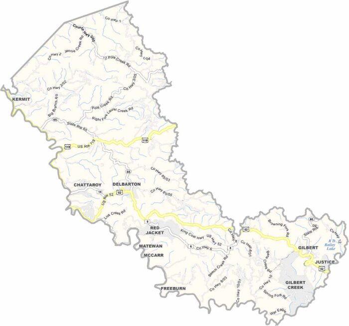 Mingo County Map, West Virginia - US County Maps