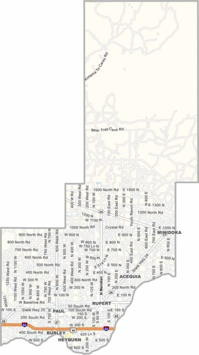 Minidoka County Map, Idaho - US County Maps