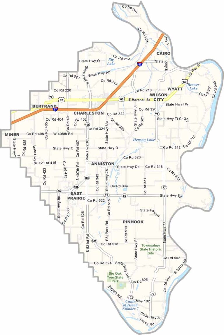 Mississippi County Map, Missouri - US County Maps