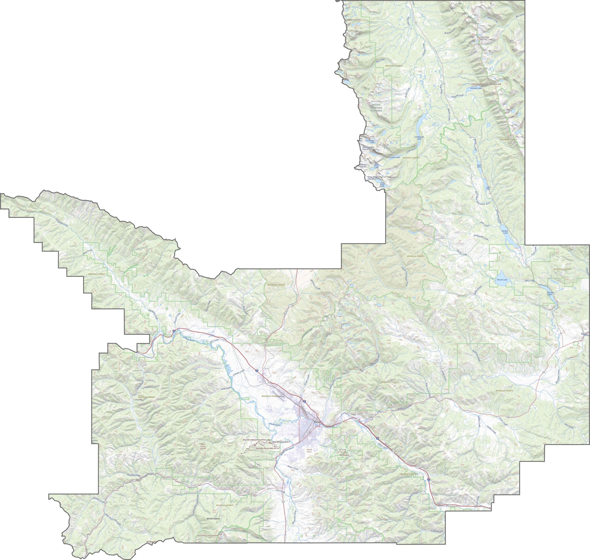 Missoula County Map, Montana - US County Maps