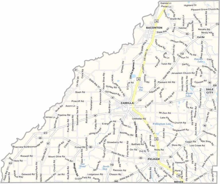 Mitchell County Map, Georgia - US County Maps