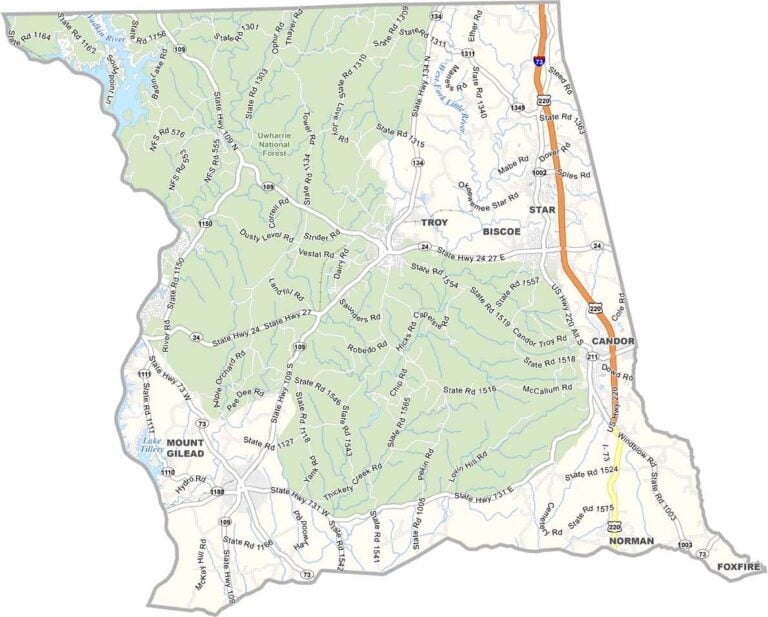 Davidson County Map, North Carolina - US County Maps