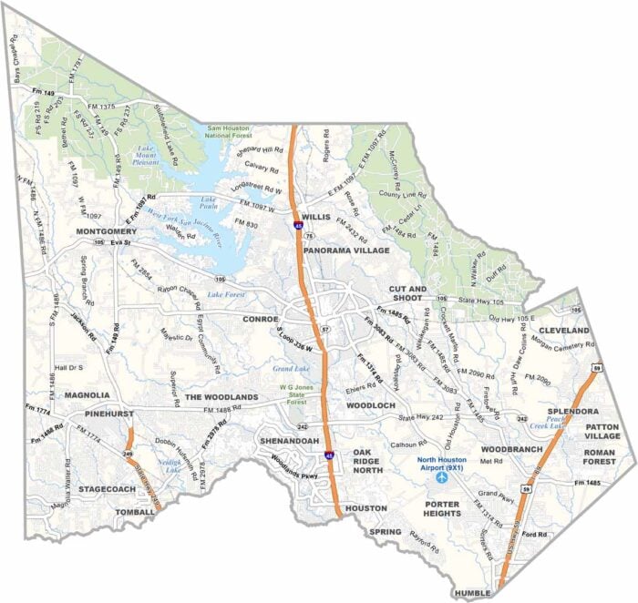 Harris County Map, Texas - US County Maps