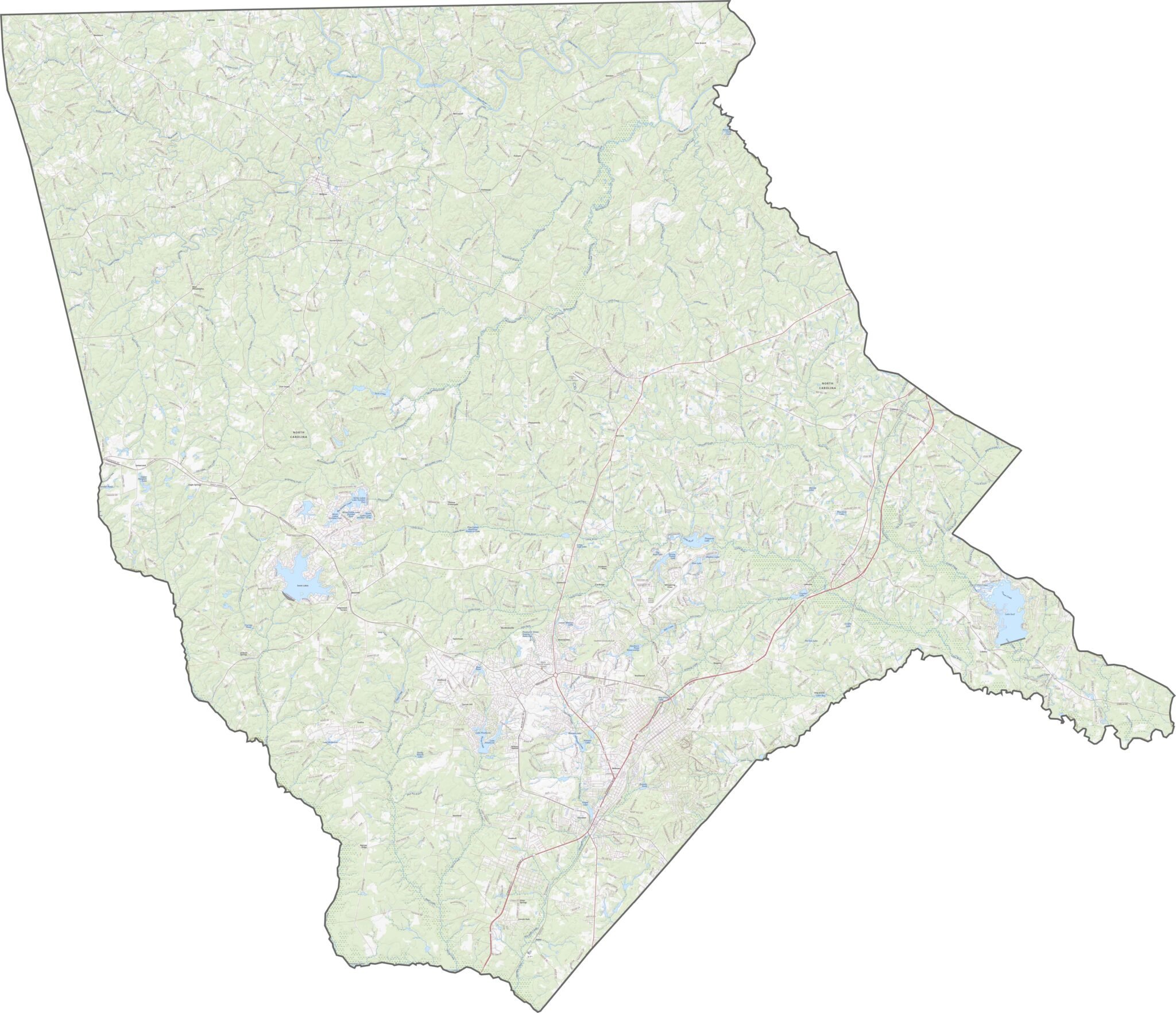 Moore County Map, North Carolina - US County Maps