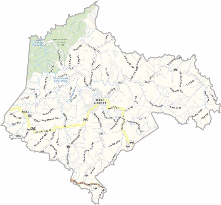 Morgan County Map, Kentucky - US County Maps