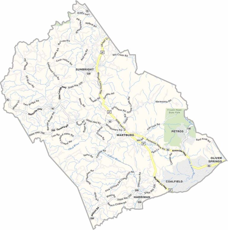 Morgan County Map, Tennessee - US County Maps